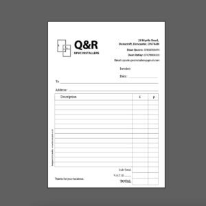 Personalised Invoice Books - Duplicate / 3 Part Books + Free Design