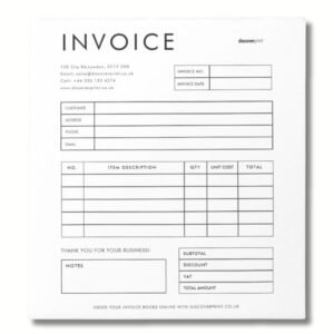 Personalised Invoice Books - Duplicate / 3 Part Books + Free Design