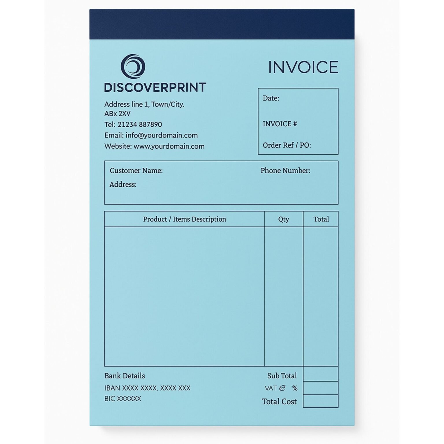Personalised Receipt Book Printing - 2x Sets + Free Design